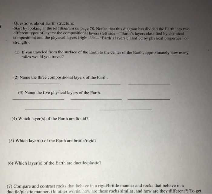 Solved Questions about Earth structure: Start by looking at | Chegg.com