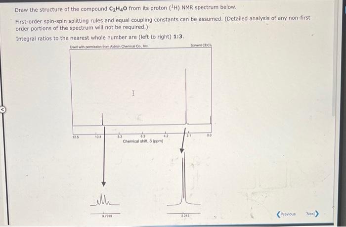 Solved Draw the structure of the compound C9H10O2 from its | Chegg.com