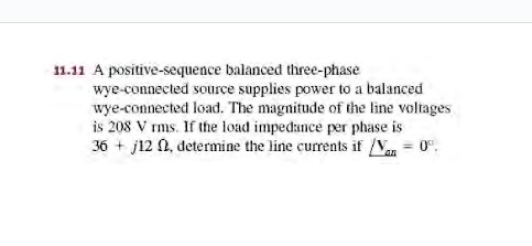 Solved 12.11 ﻿A positive-sequence balanced | Chegg.com
