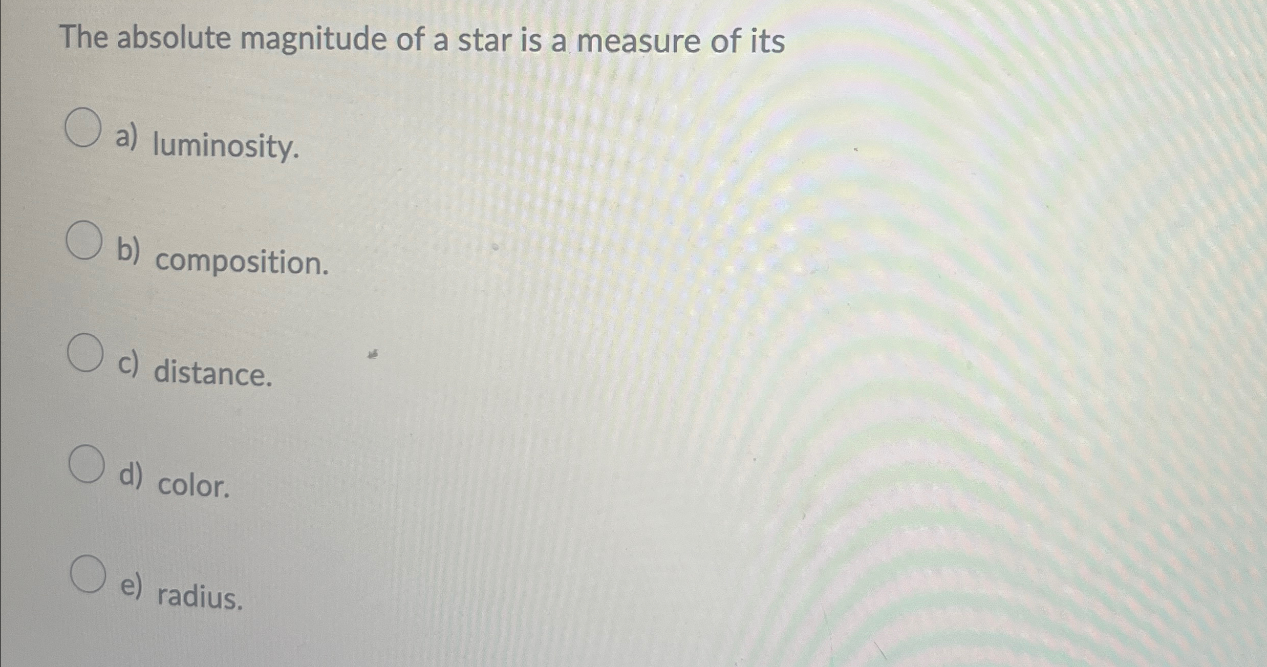 Solved The absolute magnitude of a star is a measure of | Chegg.com