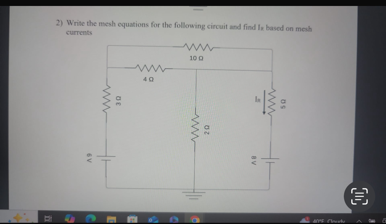Solved Write the mesh equations for the following circuit | Chegg.com