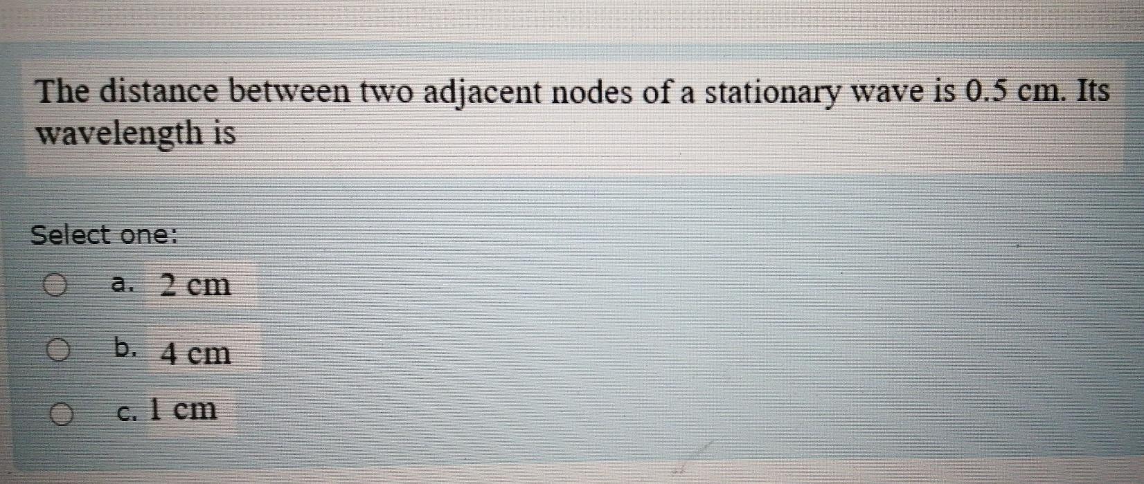 Solved The distance between two adjacent nodes of a | Chegg.com
