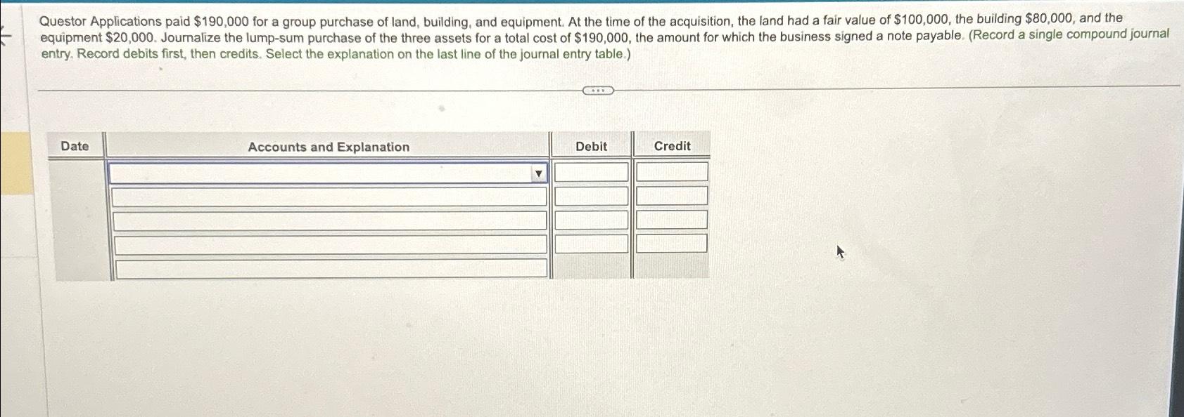 Solved entry. Record debits first, then credits. Select the | Chegg.com
