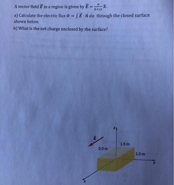 Solved A vector field E in a region is given by E=b+cxax. a) | Chegg.com