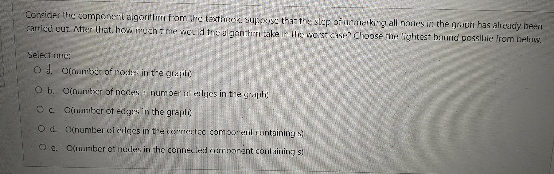 Consider the component algorithm from the textbook. | Chegg.com