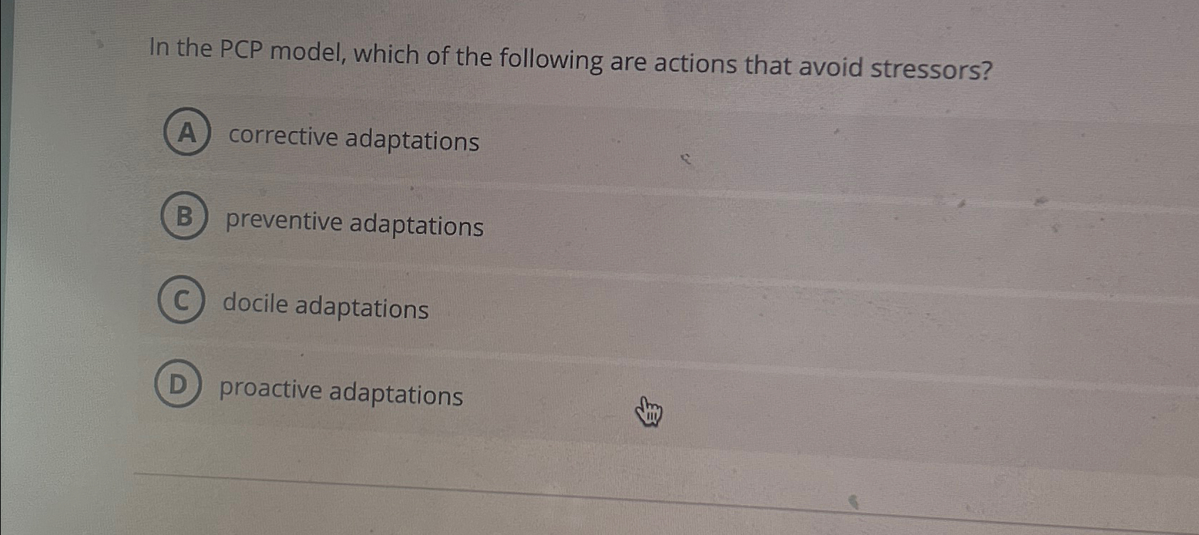 Solved In the PCP model, which of the following are actions | Chegg.com