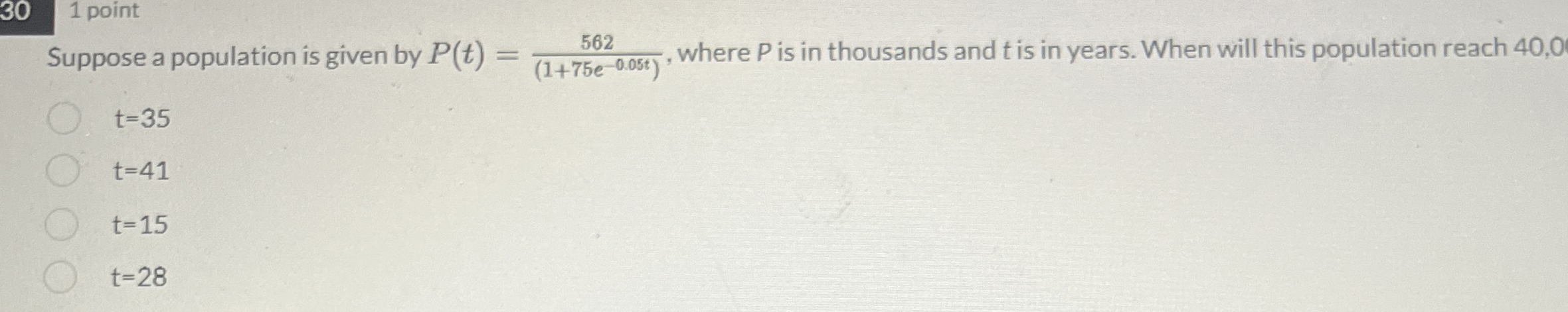1 ﻿pointSuppose a population is given by | Chegg.com