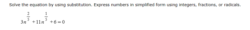 Solved Solve the equation by using substitution. Express | Chegg.com