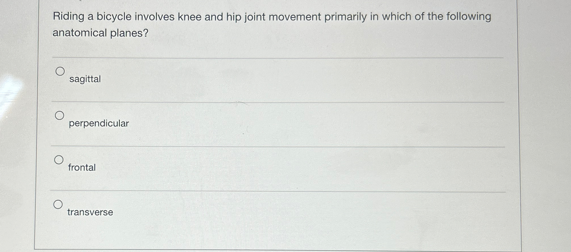 Solved Riding a bicycle involves knee and hip joint movement | Chegg.com