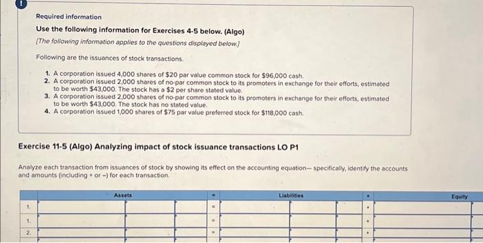 Solved Required information Use the following information | Chegg.com