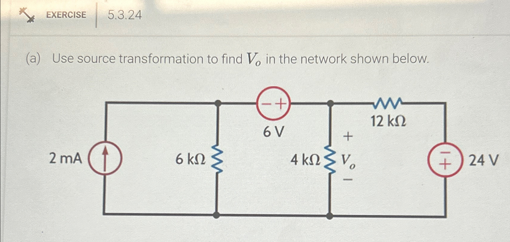 Solved (a) ﻿Use source transformation to find Vo ﻿in the | Chegg.com