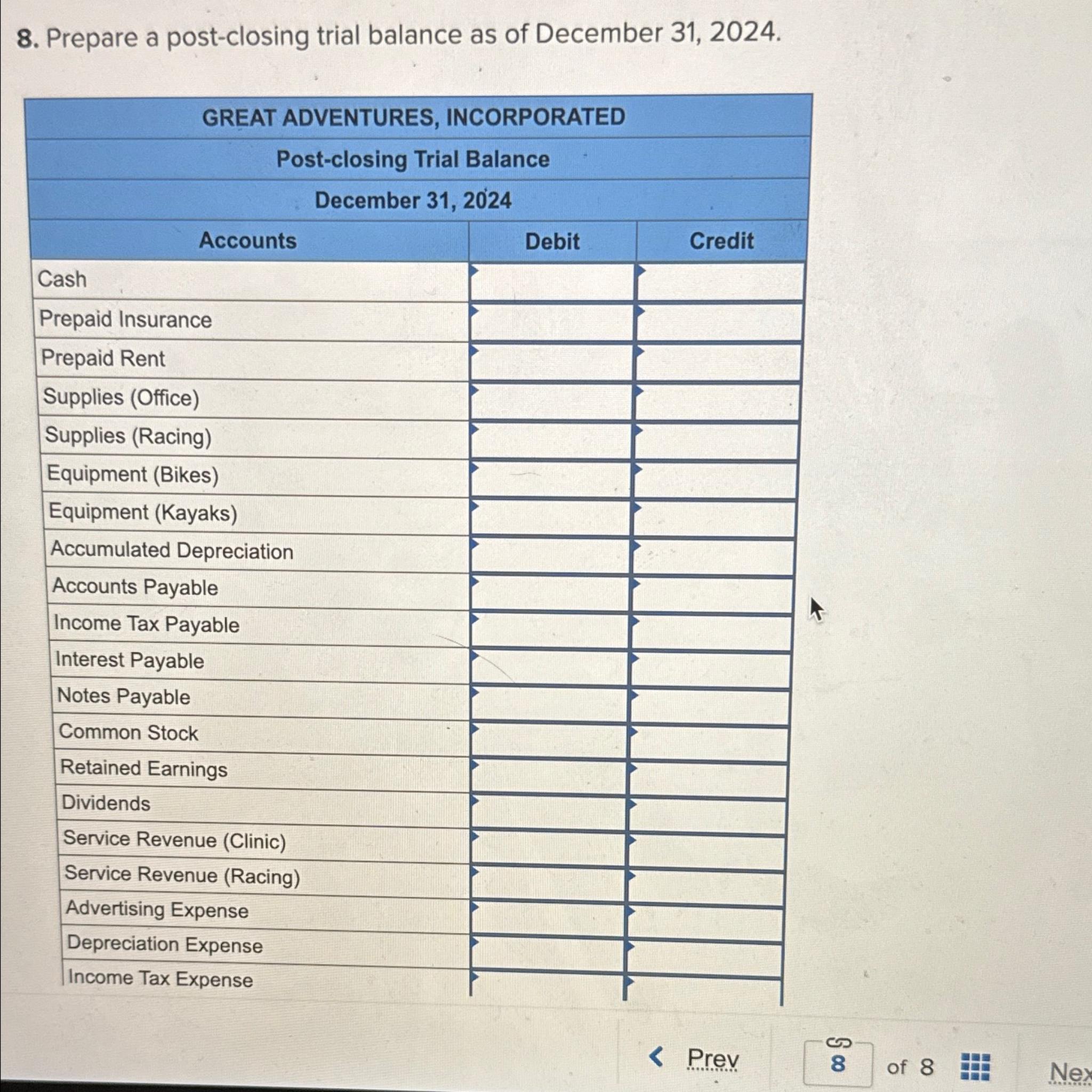 Prepare a post-closing trial balance as of December | Chegg.com