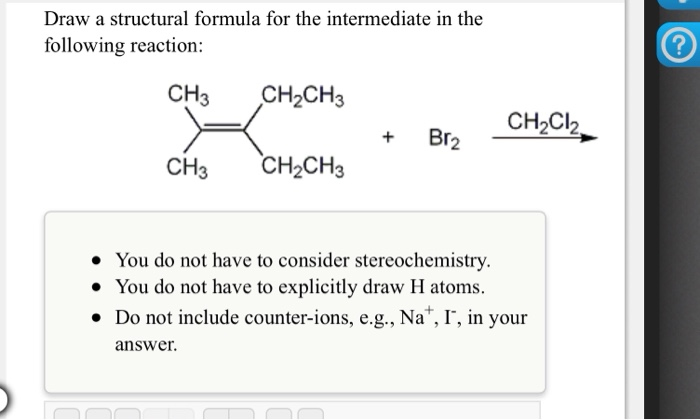 Solved Draw a structural formula for the intermediate in the | Chegg.com