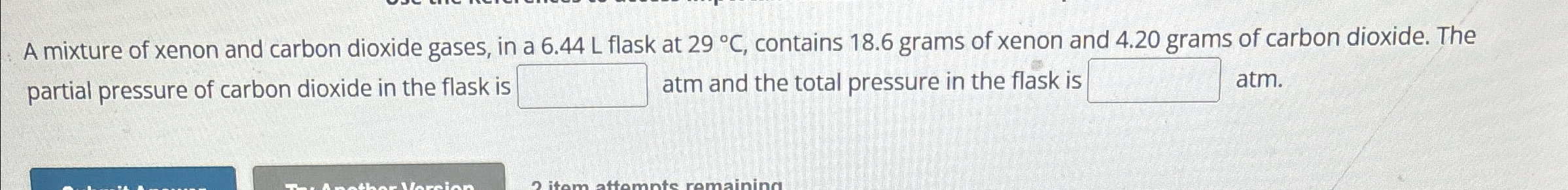 Solved A mixture of xenon and carbon dioxide gases, in a | Chegg.com