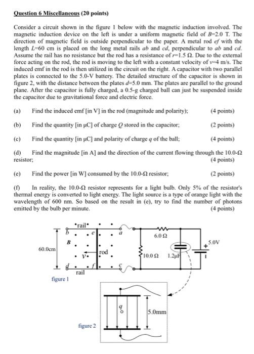 Solved Question 6 Miscellaneous (20 points) Consider a | Chegg.com Solved Question 6 Miscellaneous (20 points) Consider a | Chegg.com