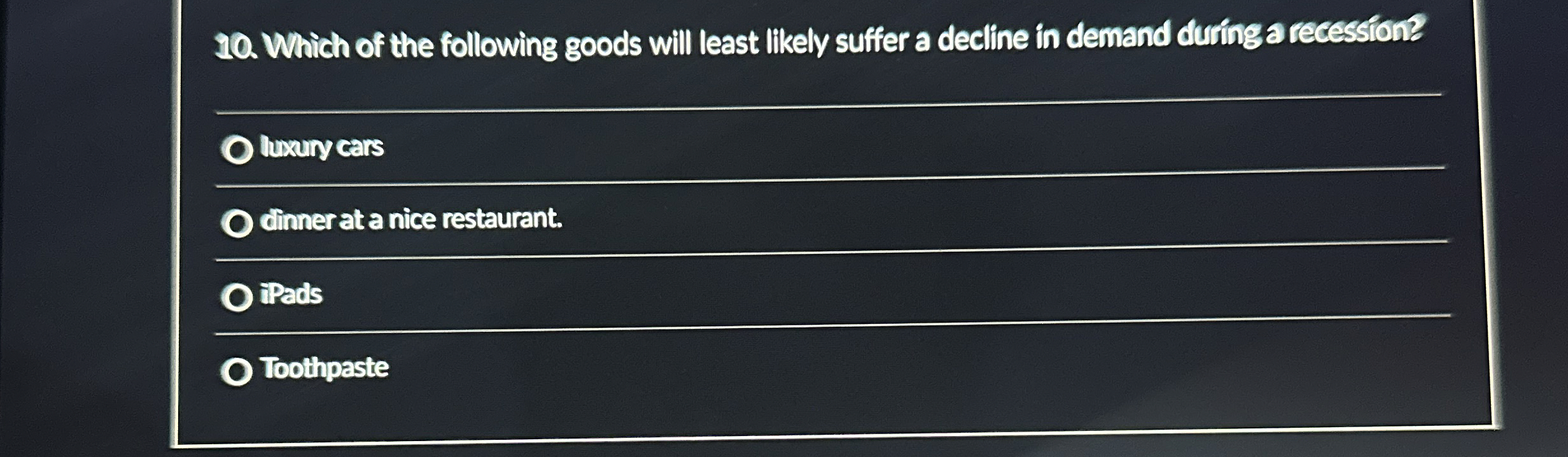 Solved Which of the following goods will least likely suffer | Chegg.com