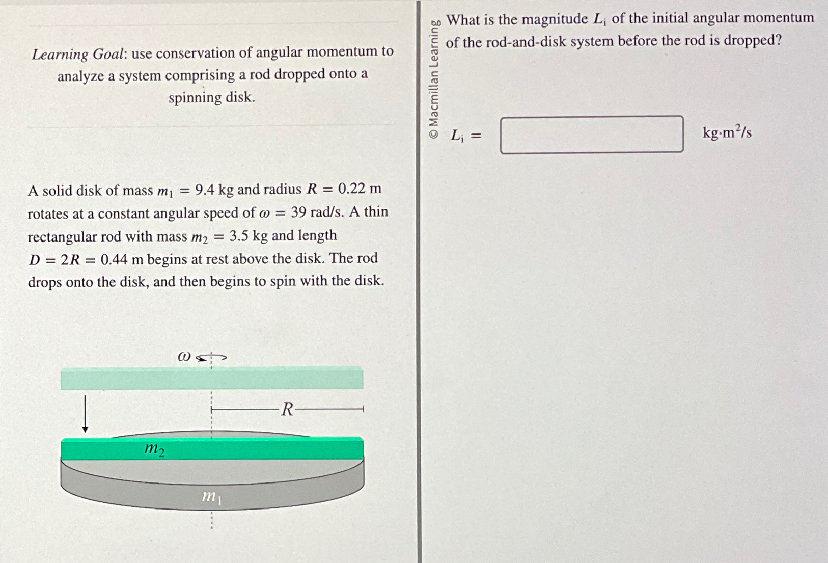 Solved Learning Goal: use conservation of angular momentum | Chegg.com