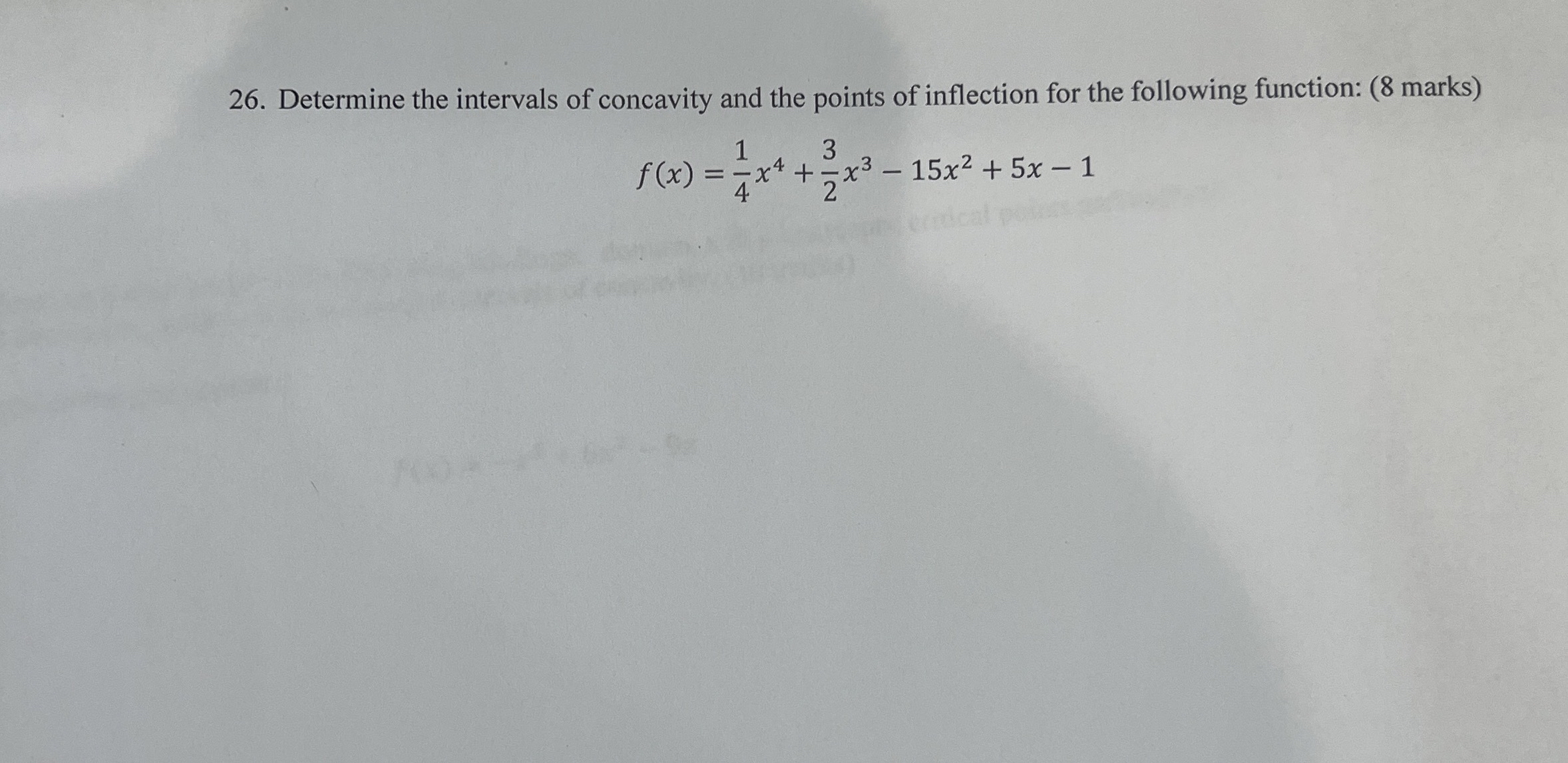 Solved Determine the intervals of concavity and the points | Chegg.com