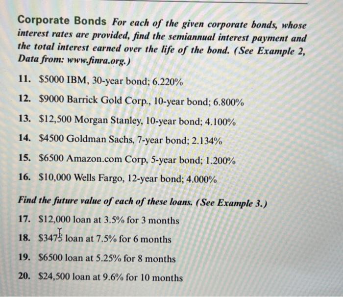Solved Corporate Bonds For each of the given corporate | Chegg.com