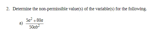Solved Determine the non-permissible value(s) ﻿of the | Chegg.com