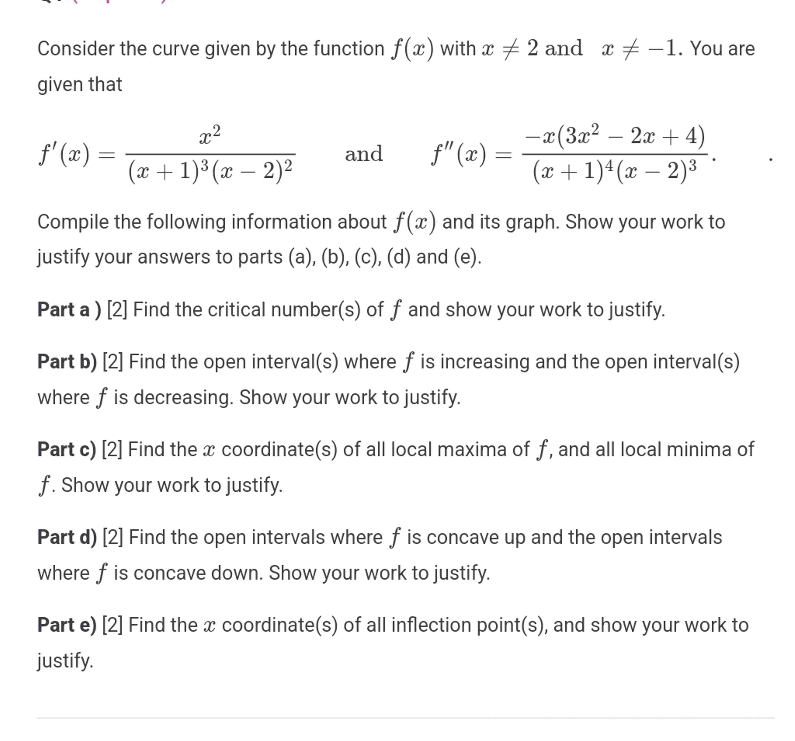 Solved Consider the curve given by the function f(x) ﻿with | Chegg.com