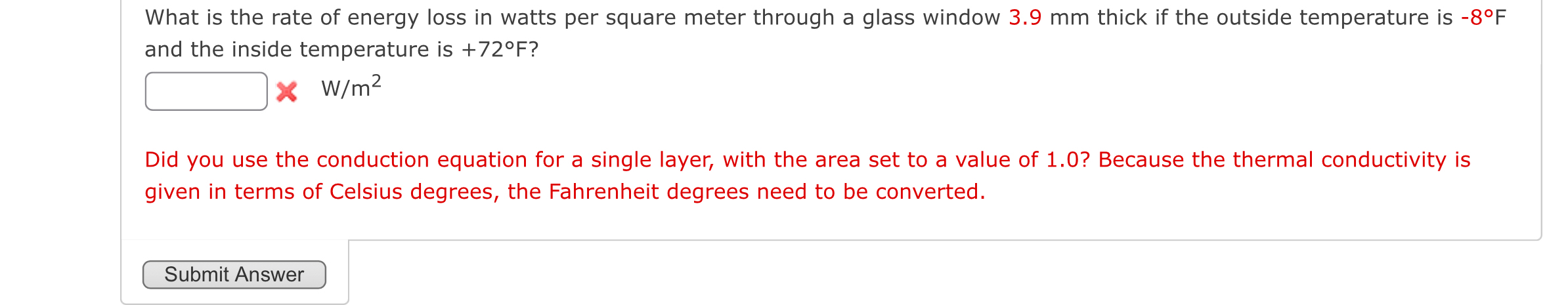 Solved by an EXPERT What is the rate of energy loss in watts per square ...