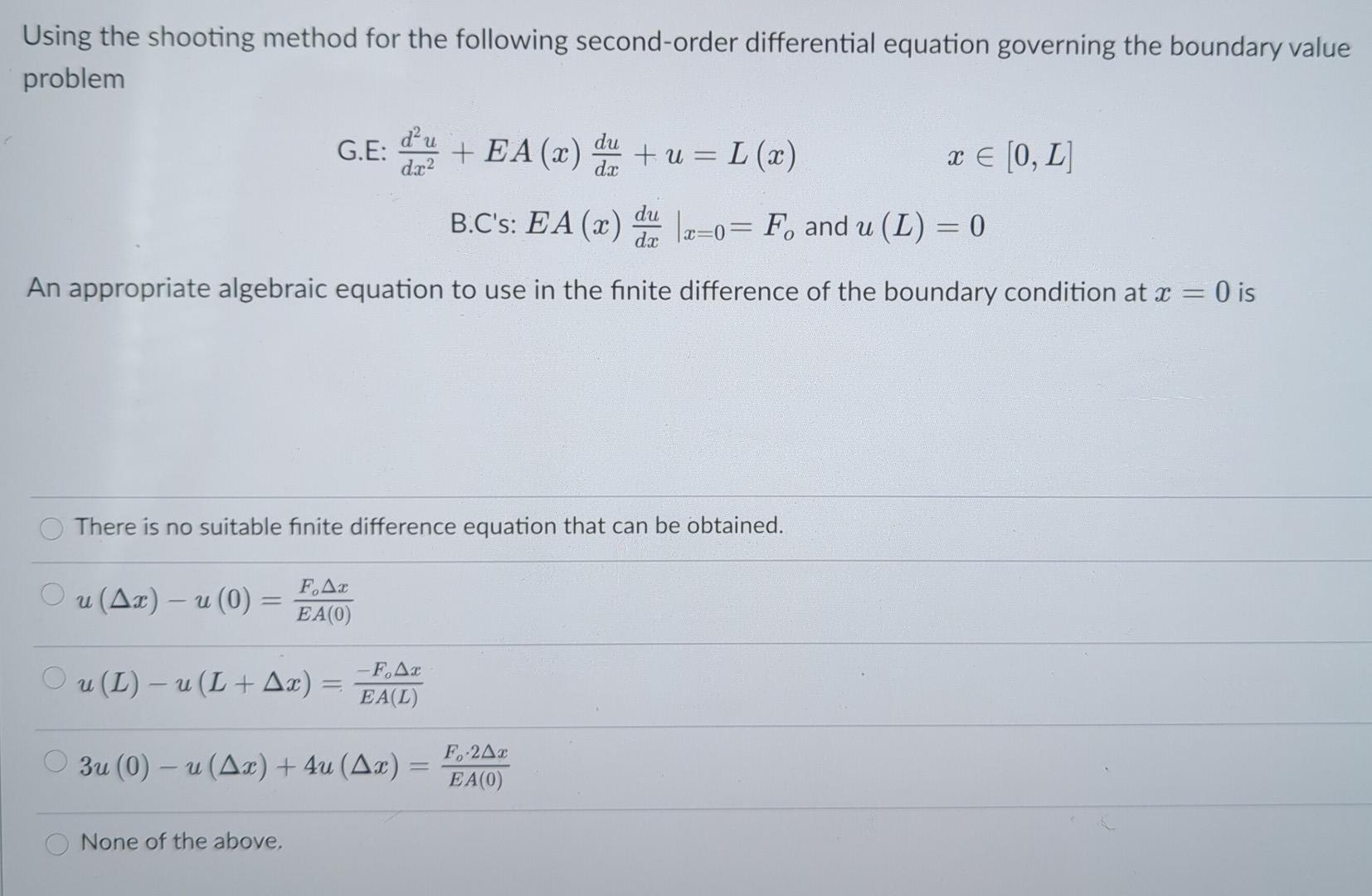 Solved Using the shooting method for the following | Chegg.com