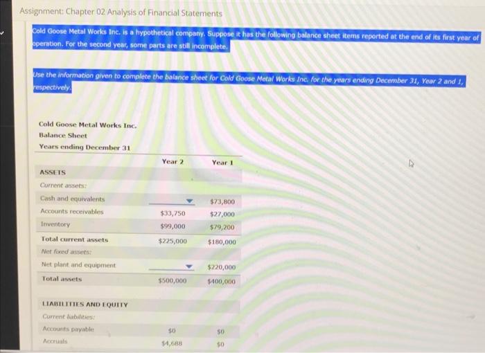 Solved Assignment: Chapter 02 Analysis of Financial | Chegg.com