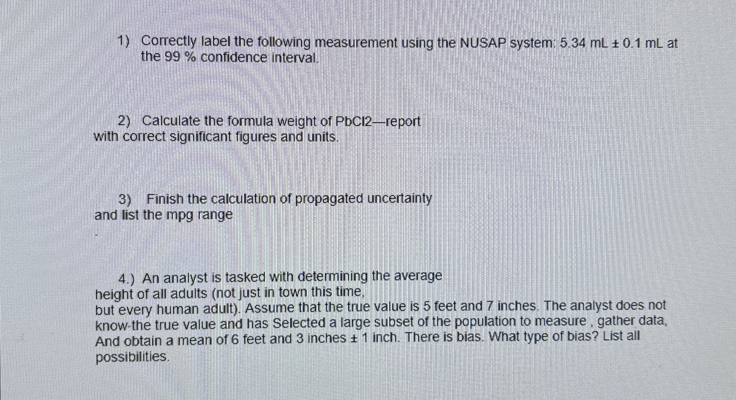 Solved 1.)Correctly label the following measurement using | Chegg.com