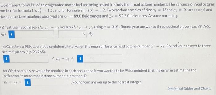 Solved wo different formulas of an oxygenated motor fuel are | Chegg.com