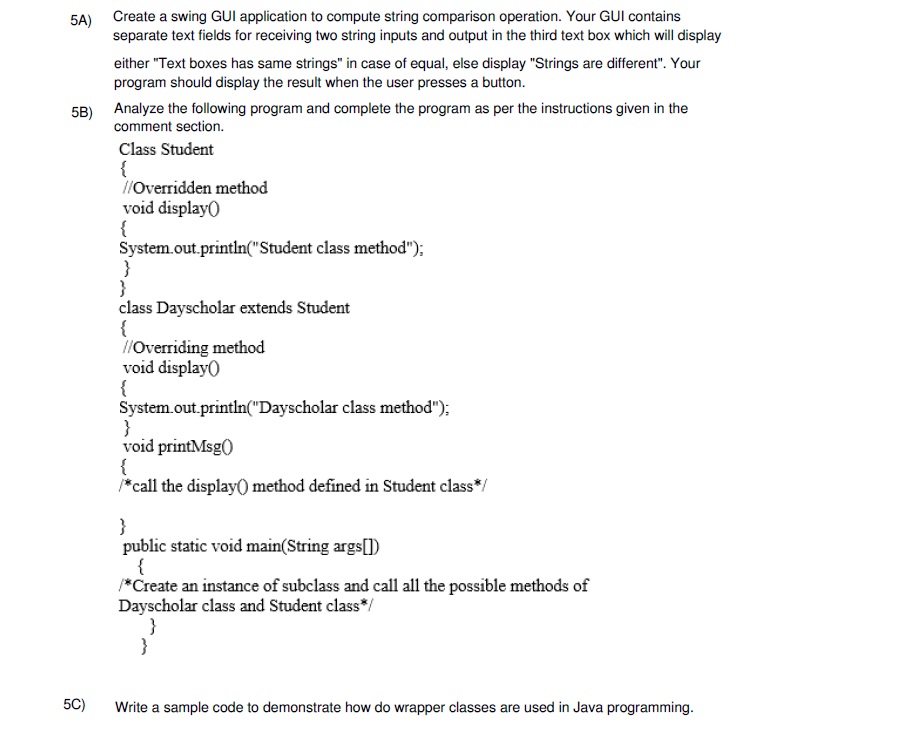 Solved 5A) ﻿Create a swing GUI application to compute string | Chegg.com
