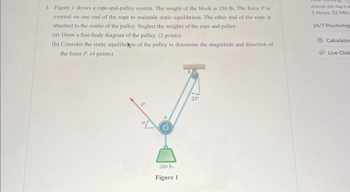 Solved 1. Figure 1 shows a rope-and-pulley system. The | Chegg.com