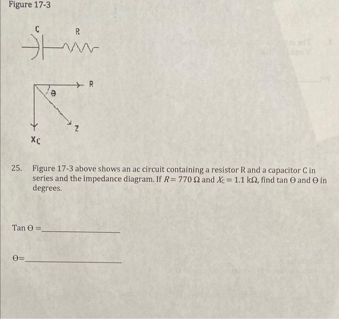 Solved Figure 17-3 25. Figure 17-3 above shows an ac circuit | Chegg.com