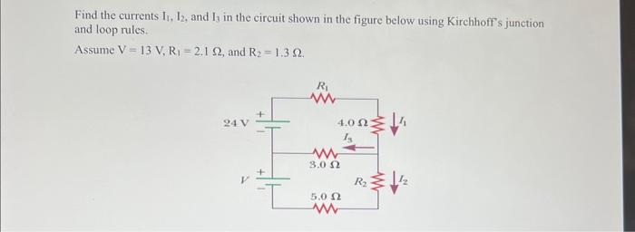 Solved Find the currents I1,I2, and I3 in the circuit shown | Chegg.com