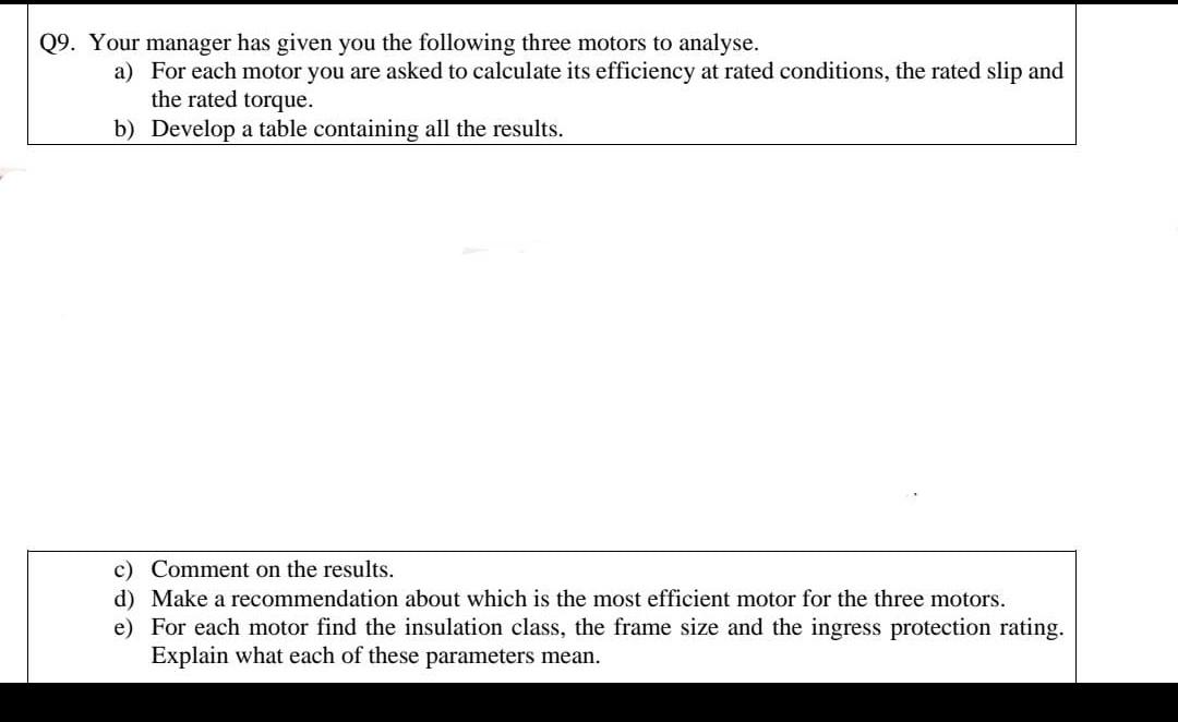 Solved Q9. Your manager has given you the following three | Chegg.com