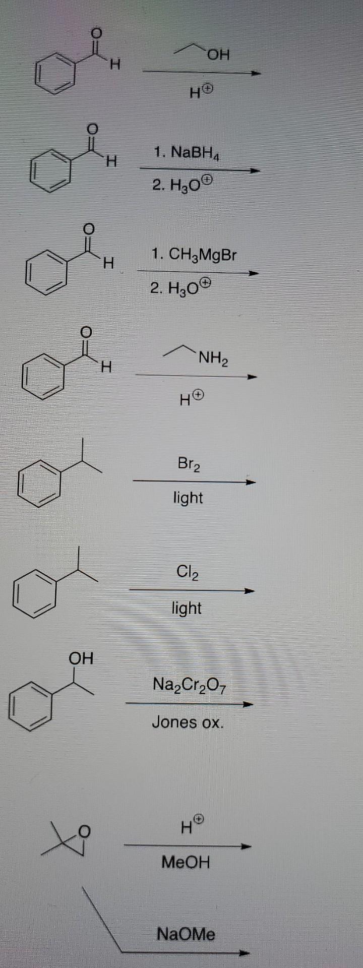 Solved OH H HO 1. NaBH4 2. H,00 1. CH3MgBr Н 2. H2O NH2 H Ho | Chegg.com