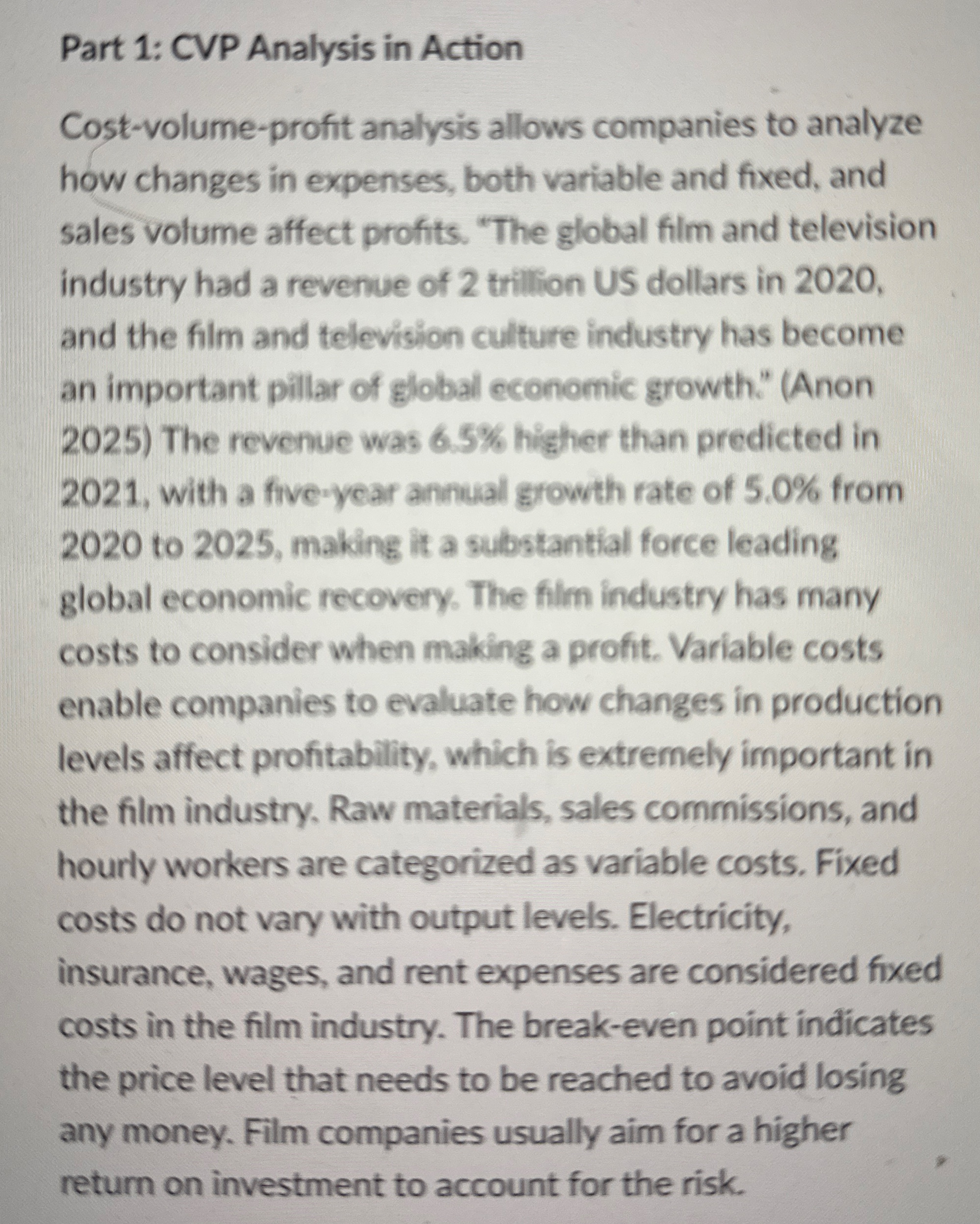 Solved Discuss.Part 1: CVP Analysis in | Chegg.com