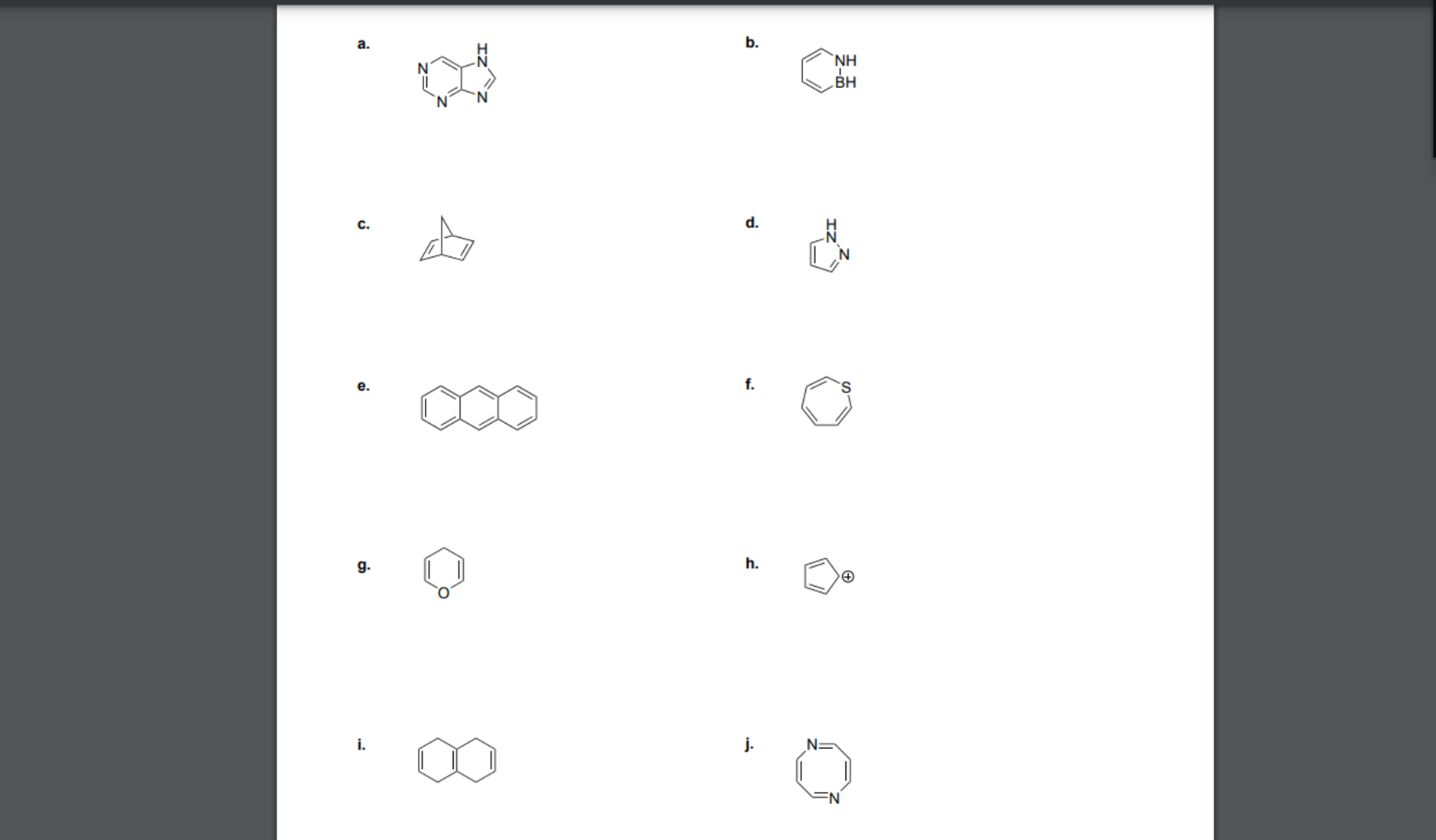 Solved 1. ﻿Label each of the following molecules as either | Chegg.com