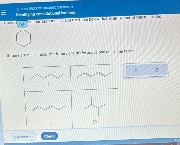Solved Check under each molecule in the table below that is | Chegg.com