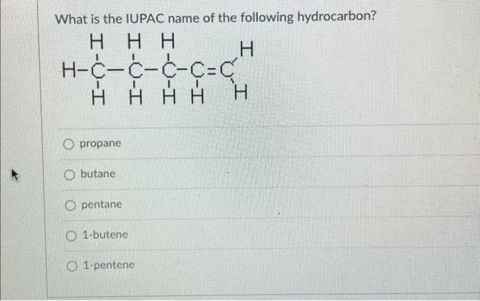 Solved What is the IUPAC name of the following hydrocarbon? | Chegg.com