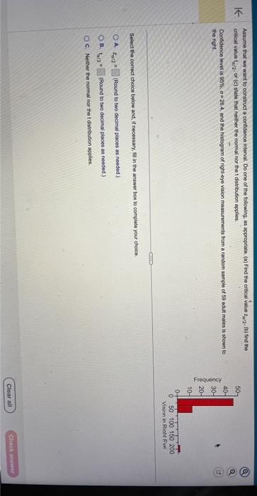 Solved Assume that we want to construct confidence interval. | Chegg.com