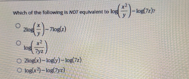 Solved Which of the following is NOT equivalent to | Chegg.com
