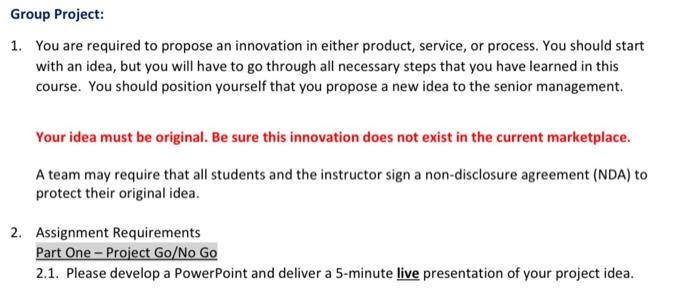 Solved Group Project: 1. You are required to propose an | Chegg.com