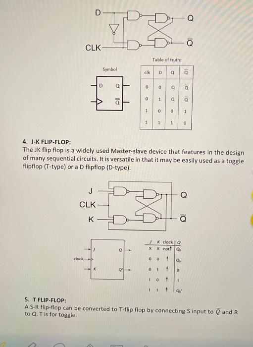 Solved OBJECTIVE: a) To learn about various Flip-Flops: S-R, | Chegg.com