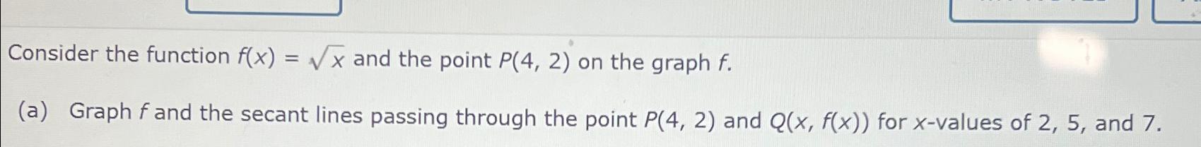 Solved Consider the function f(x)=x2 ﻿and the point P(4,2) | Chegg.com