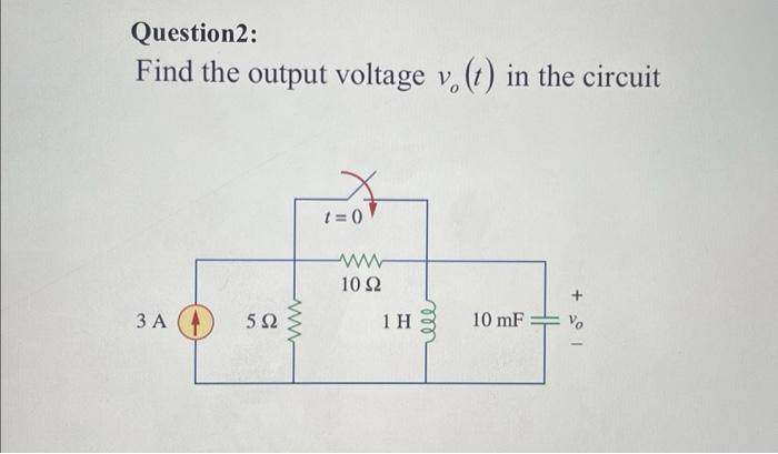 Solved Question2: Find the output voltage vo(t) in the | Chegg.com