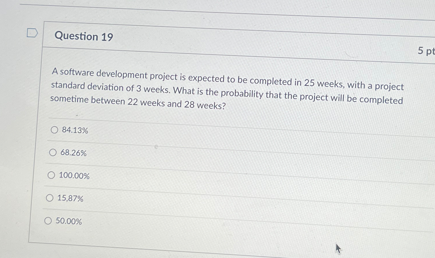 Solved Question 19A software development project is expected | Chegg.com