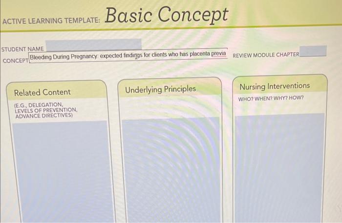 Solved active learning template: Basic Concept STUDENT NAME | Chegg.com