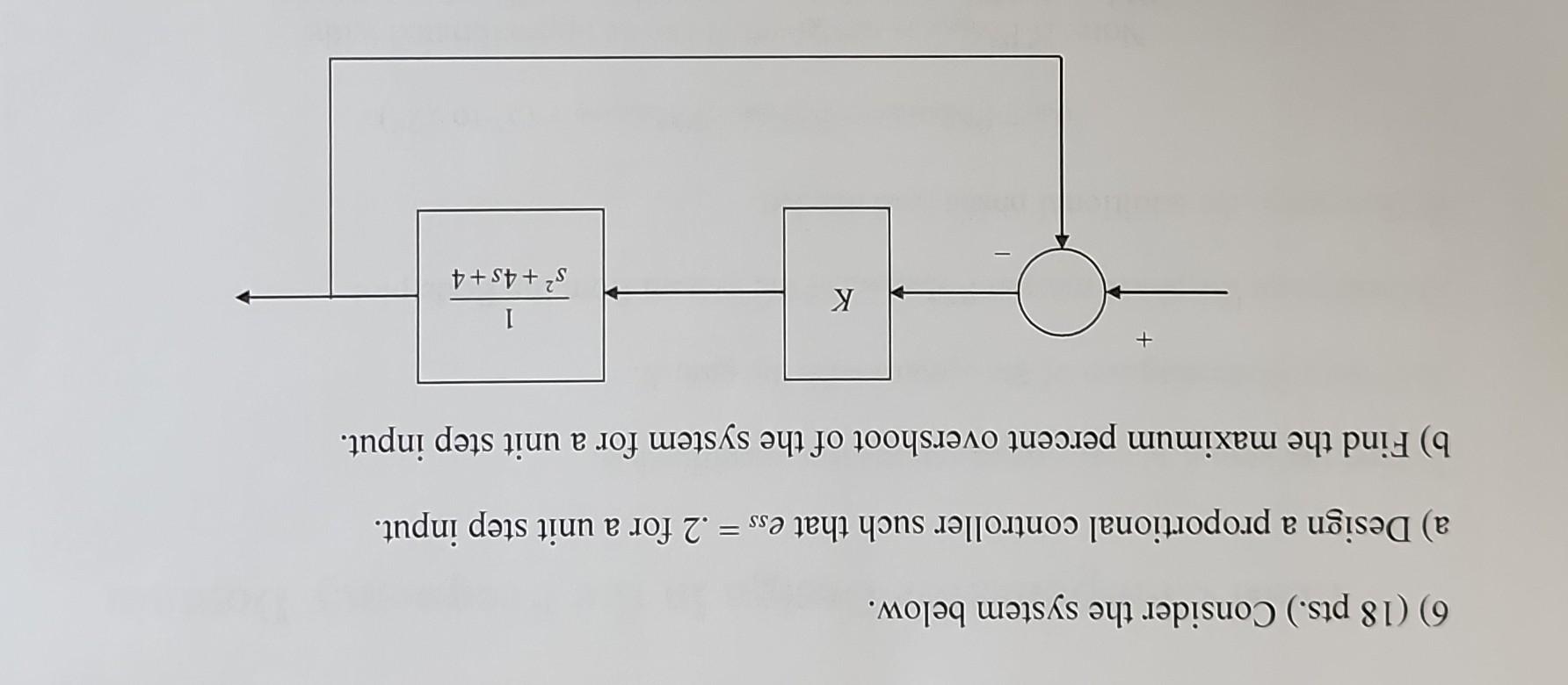 Solved 6) (18 pts.) Consider the system below. a) Design a | Chegg.com