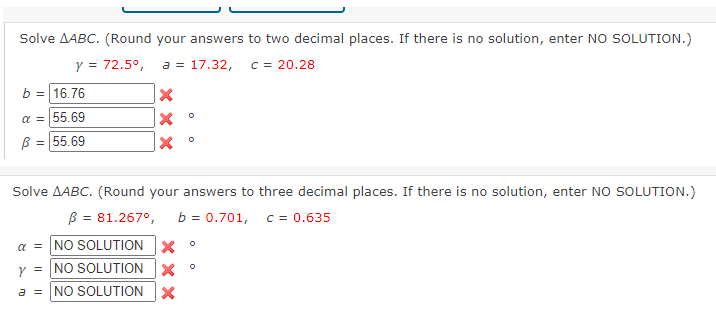 Solved Solve ????ABC. (Round your answers to two decimal | Chegg.com